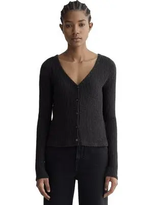 Everlane Cozy Rib Cardigan - Black