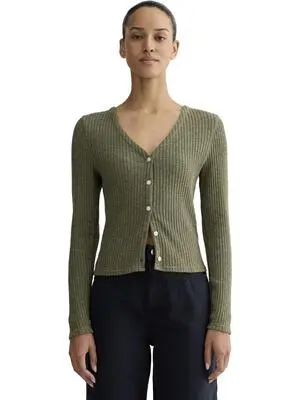 Everlane Cozy Rib Cardigan - Kalamata