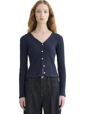 Everlane Cozy Rib Cardigan - Navy