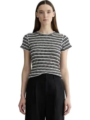 Everlane Cozy Rib T-shirt - Bone/black