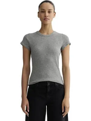 Everlane Cozy Rib T-shirt - Mid Heather Grey