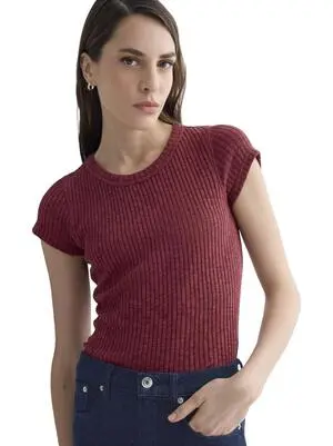 Everlane Cozy Rib T-shirt - Pomegranate