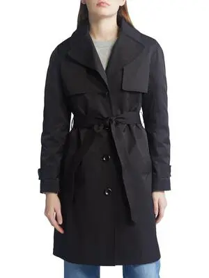Via Spiga Water Repellent Cotton-blend Trench Coat - Black