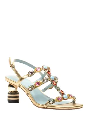 FRANCES VALENTINE Kiki Gem Heel Sandal - Gold/ Multi