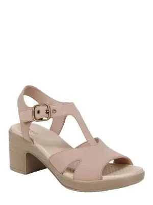 LIFESTRIDE Bzees Everly Block Heel Sandal - Beige Denim