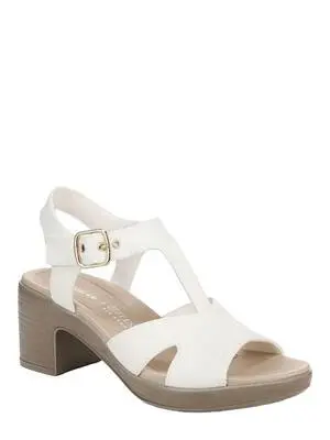LIFESTRIDE Bzees Everly Block Heel Sandal - White