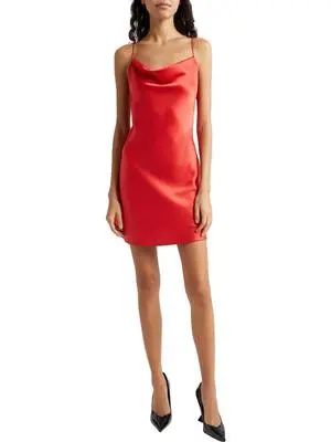 Alice + Olivia Harmony Mini Slipdress - Bright Poppy