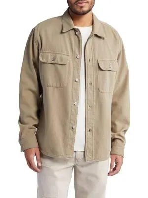 FRAME Textured Terry Overshirt - Dark Beige