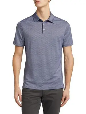 Robert Barakett Cormack Geo Pattern Polo - Navy
