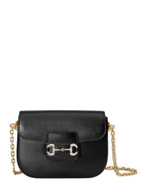 Gucci Horsebit 1955 Mini Bag GG Canvas Black Leather