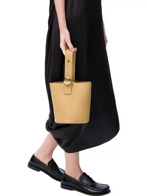 Loewe Pebble Mini Bucket Bag Dark Butter
