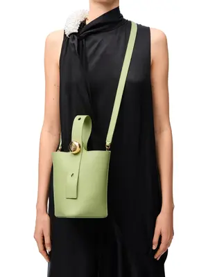Loewe Pebble Mini Bucket Bag Light Pear