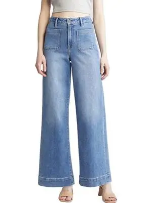 HIDDEN JEANS Patch Pocket Wide-Leg Jeans