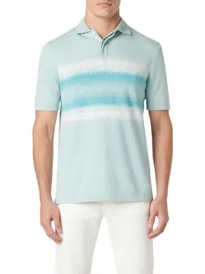 Bugatchi Cotton & Silk Polo Seafoam