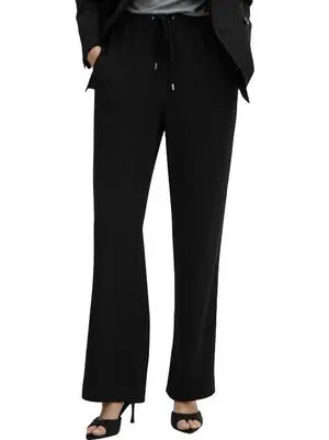 Mango Straight Leg Drawstring Pants - Black