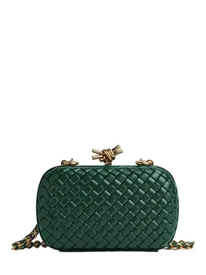 BOTTEGA  VENETA Crystal Knot Minaudière Emerald Green