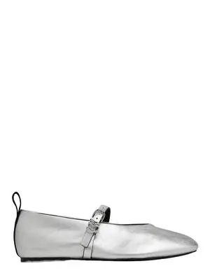 Rag & Bone Spire Leather Mary Janes - Silver