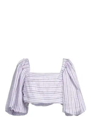 Sandro Striped Crop Top - Purple