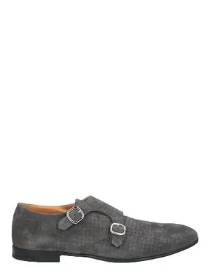 DOUCAL'S Leather Monk Strap Loafers - Grey