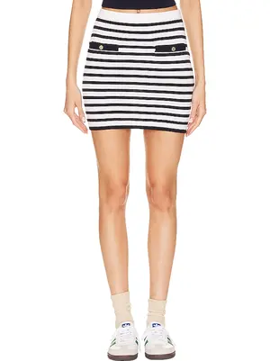LOVERS AND FRIENDS Selene Striped Knit Skirt - Black & White