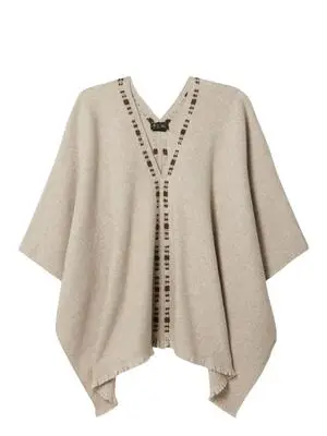 Loro Piana Frayed Cashmere And Silk-blend Poncho - Cream