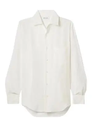 Loro Piana Embroidered Silk-satin Shirt - White