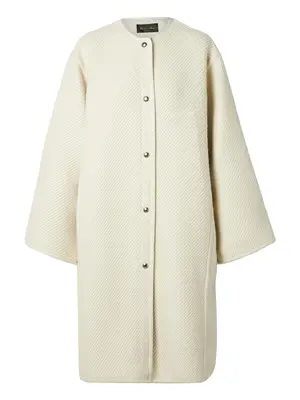 Loro Piana Silk, Wool, Cashmere, And Linen-blend Coat - White