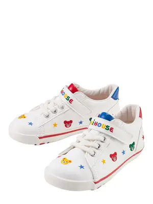 MIKI HOUSE Logo-strap Sneakers - White