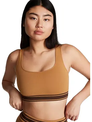 Pink Flip It Seamless Reversible Sports Bra Brown