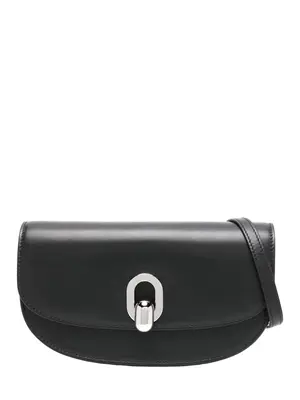 Savette Tondo Crescent Leather Crossbody Bag - Black