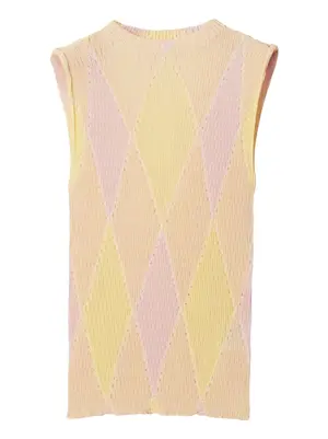 Burberry Argyle Intarsia-knit Top - Yellow