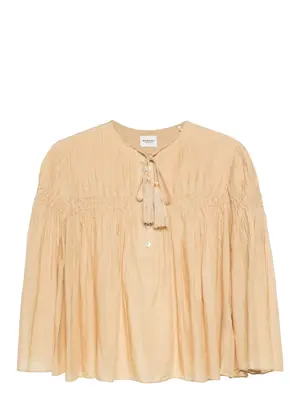 MARANT ETOILE Axeliana Pintuck-detail Blouse - Neutrals