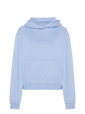 Woolrich Logo-embroidered Cotton Hoodie - Blue