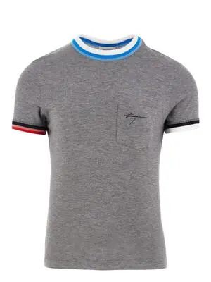 FERRAGAMO Colour-block Trim T-shirt - Grey