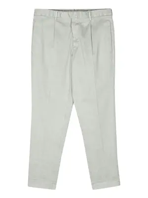 DELL'OGLIO Pleated Tapered-leg Trousers - Green