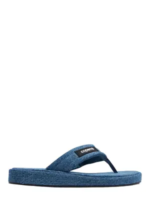 Coperni Logo Appliqué Denim Flip-flops - Blue
