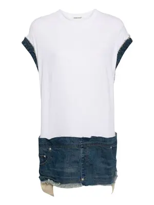 UNDERCOVERISM Undercover Denim-Trim Cotton Top