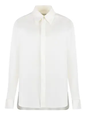 Saint Laurent Long-sleeve Cotton Shirt - White