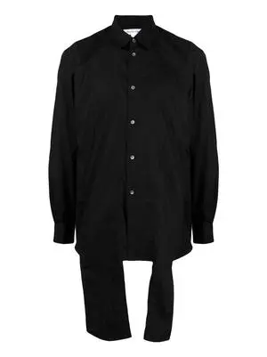 Comme Des Garçons Asymmetric-hem Cotton Shirt - Black