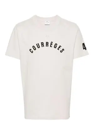 COURREGES Ac Straight Cotton T-shirt - Neutrals