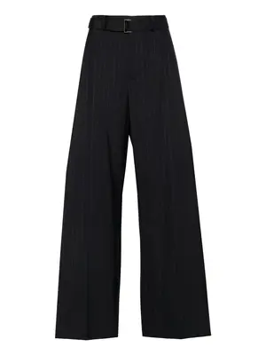 Sacai High-waisted Wide-leg Trousers - Blue
