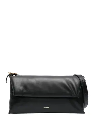 JIL SANDER Padded Leather Shoulder Bag - Black