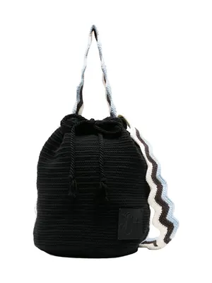 JIL SANDER Zigzag-Stripe Knitted Bucket Bag