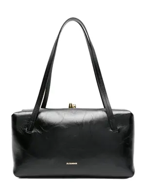 JIL SANDER Small Goji Leather Shoulder Bag - Black