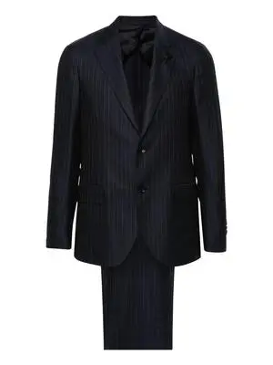 LARDINI Pinstriped Single-breasted Suit - Blue