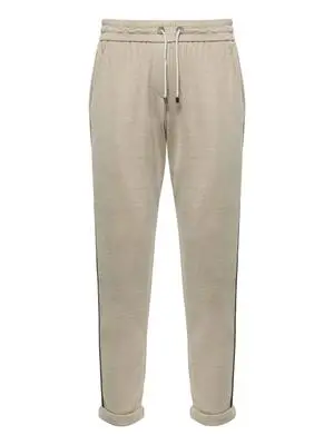 Brunello Cucinelli Bead-trim Cropped Track Pants - Green