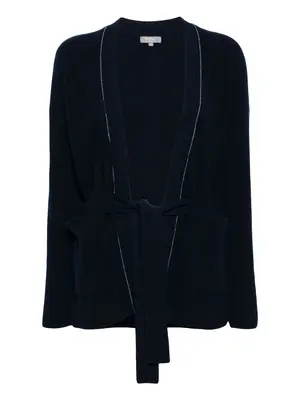 N.peal Belted Cashmere Cardigan - Blue