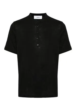 LARDINI Fine-knit Slub T-shirt - Black