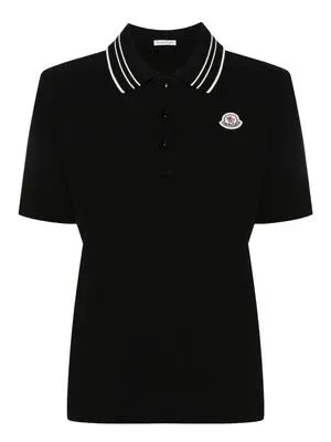 Moncler Logo-patch Polo Shirt - Black