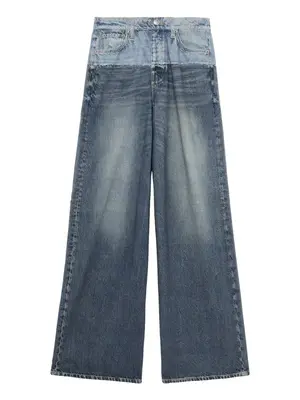 Rag & Bone Panelled Wide-leg Jeans - Blue